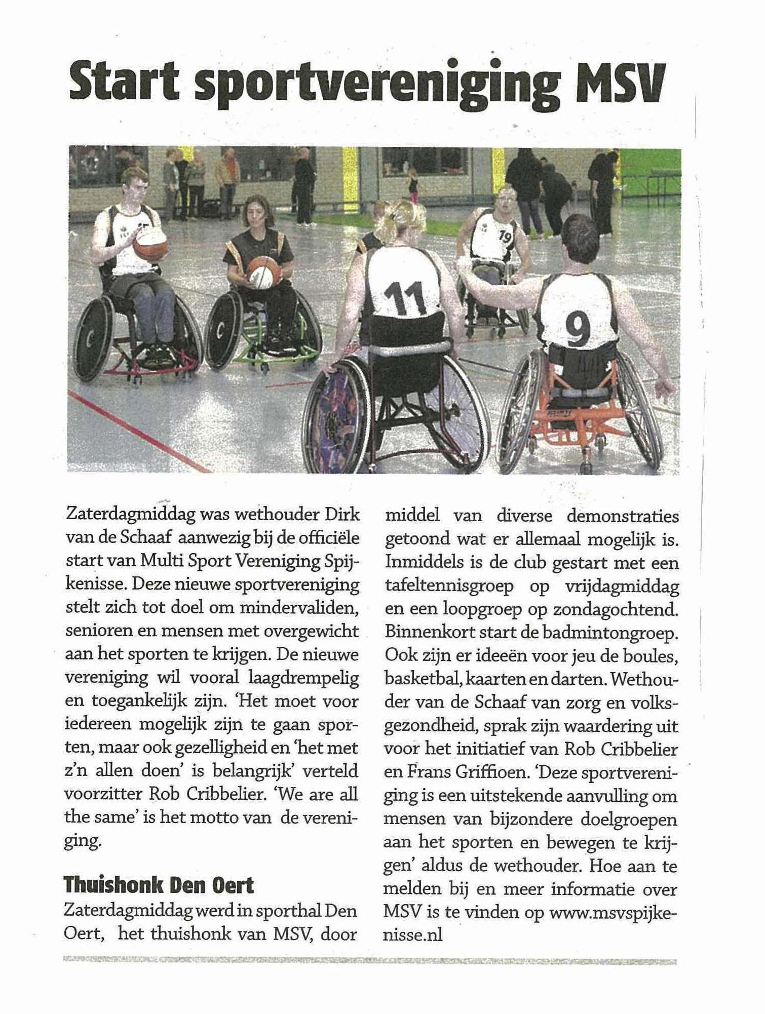 Kranten artikelen - MSV Spijkenisse